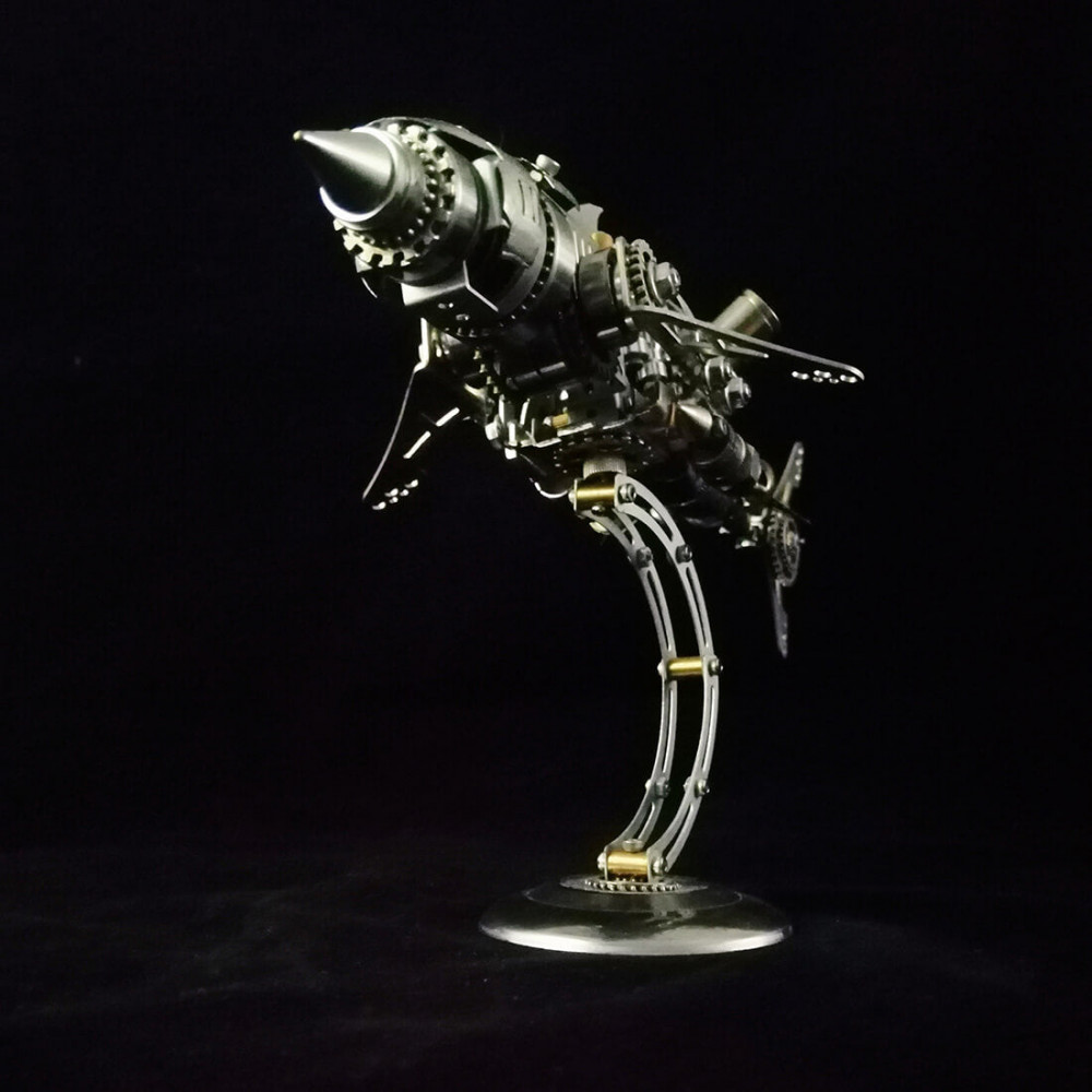 diy 3d metal mechanical giant shark model building kits for adults ...