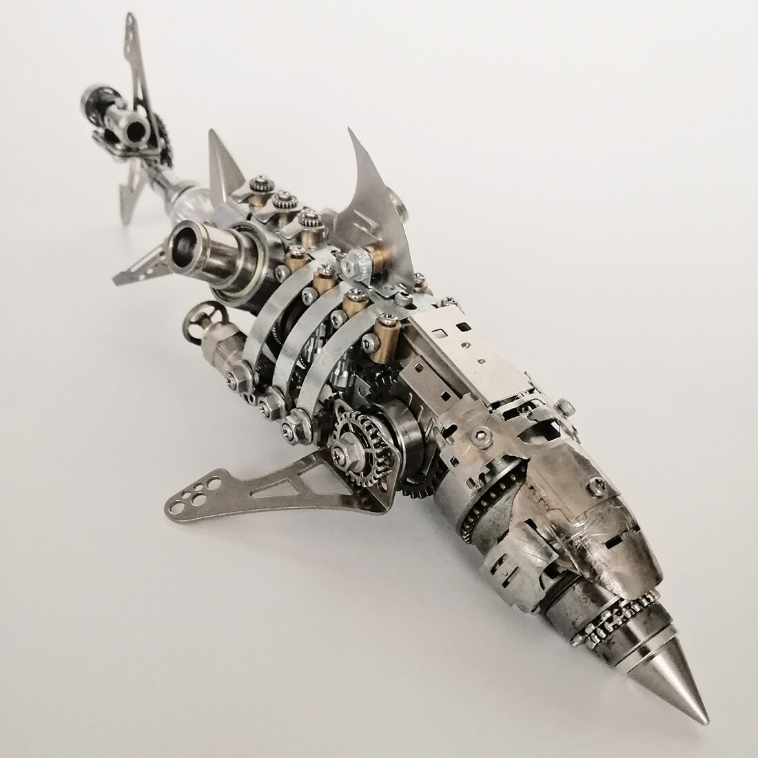 diy 3d metal mechanical giant shark model building kits for adults ...