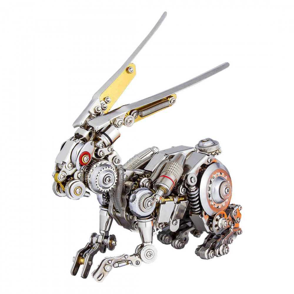diy assembly mechanical metal 3d rabbit bunny animal model jigsaw ...