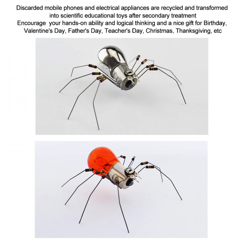 diy electronic insect kit handmade 4 spiders model with glow light ...