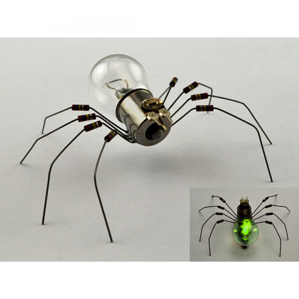 diy electronic insect kit handmade 4 spiders model with glow light ...