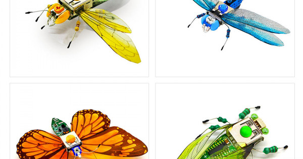 diy insect kit electronic dragonfly butterfly cicada vespa handmade ...