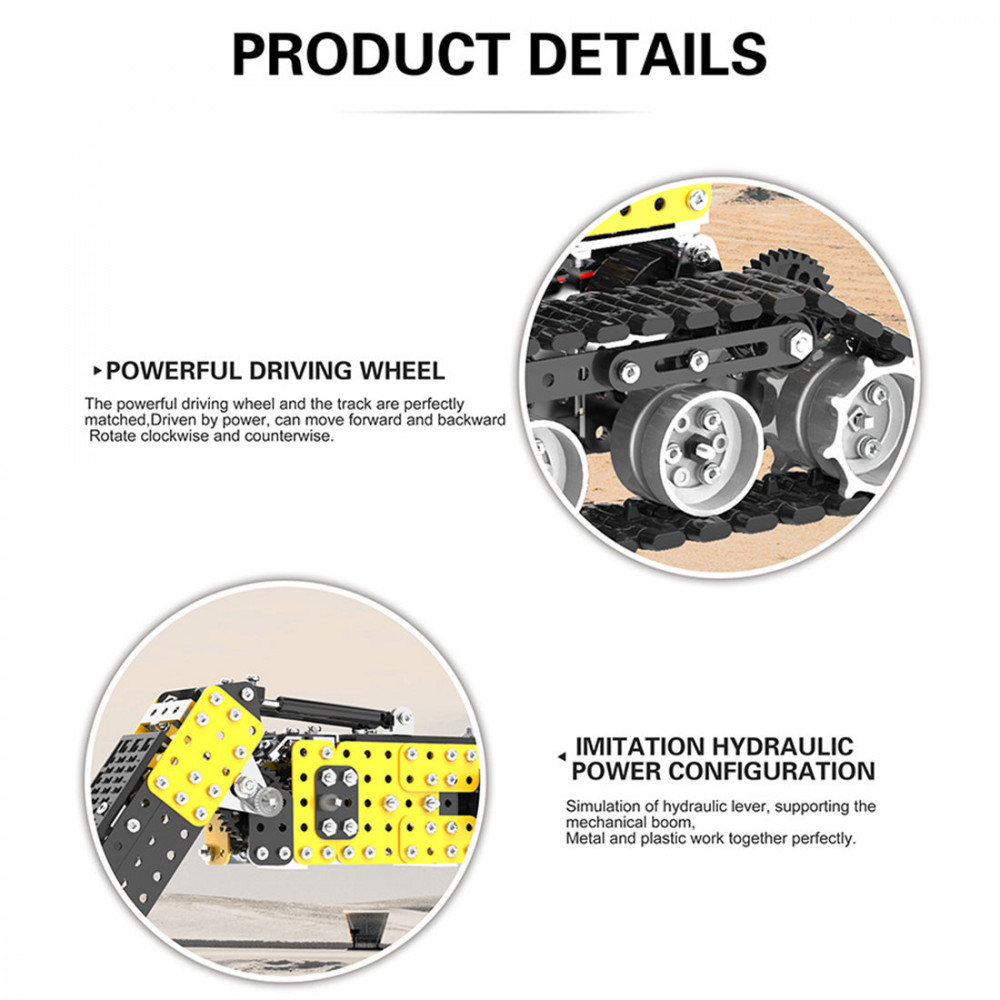 diy metal assembly model 2.4g 12ch simulation engineering construction ...