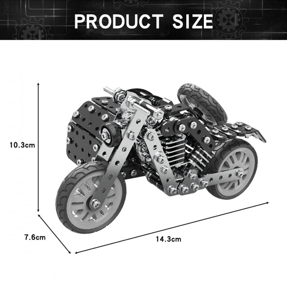 diy side tricycle assembly model 3d motorcycle puzzle kit stainless ...