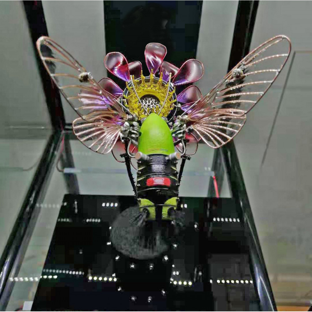 steampunk bee gather honey on a flower bugs 3d metal assembled model ...