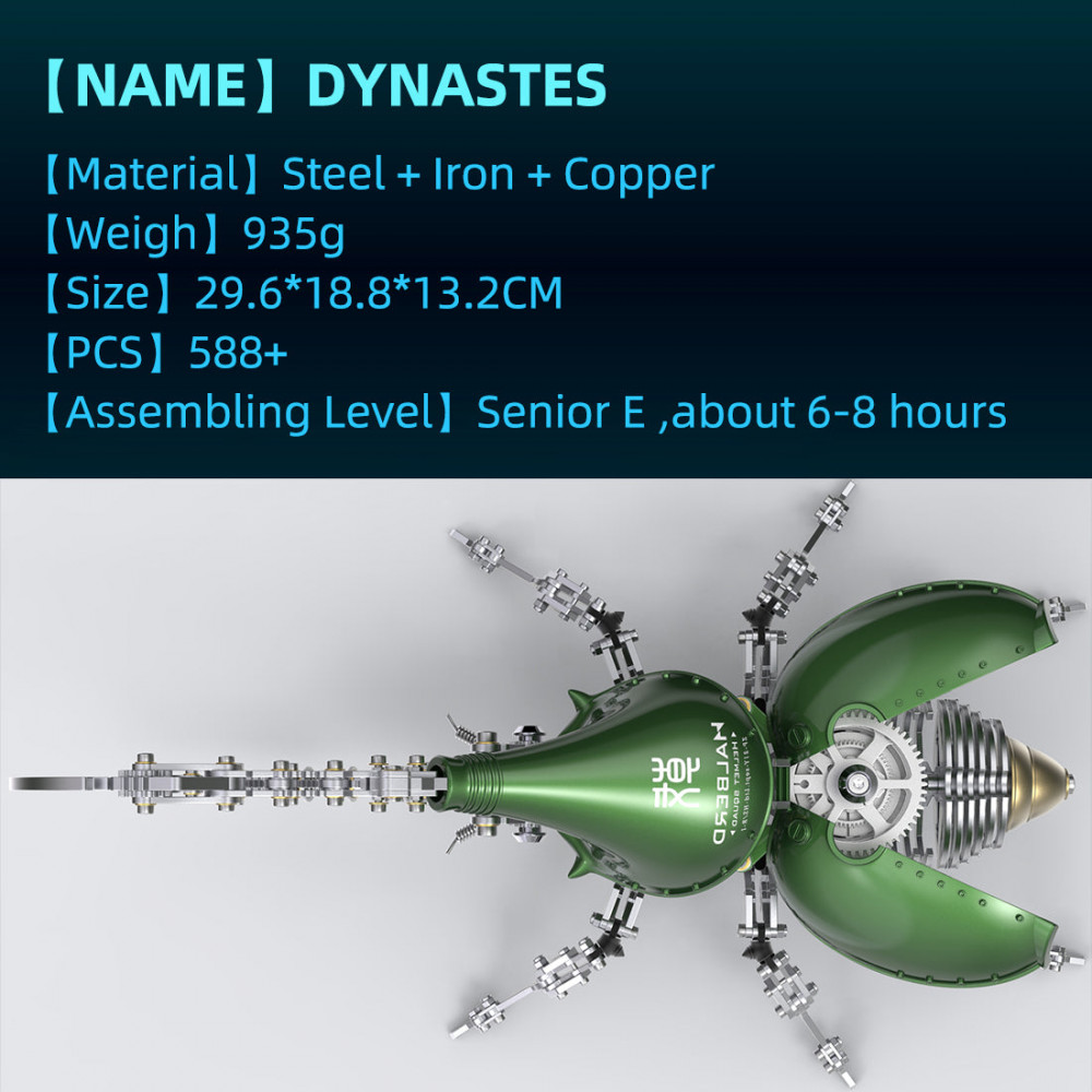 large dynastes hercules beetle with long horn 3d metal model kits ...