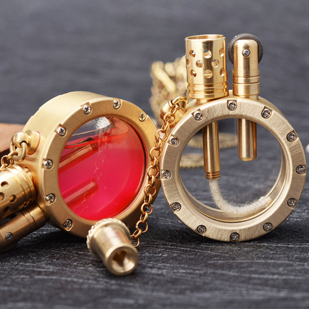handmade vintage kerosene lighter round shape transparent oil tank ...