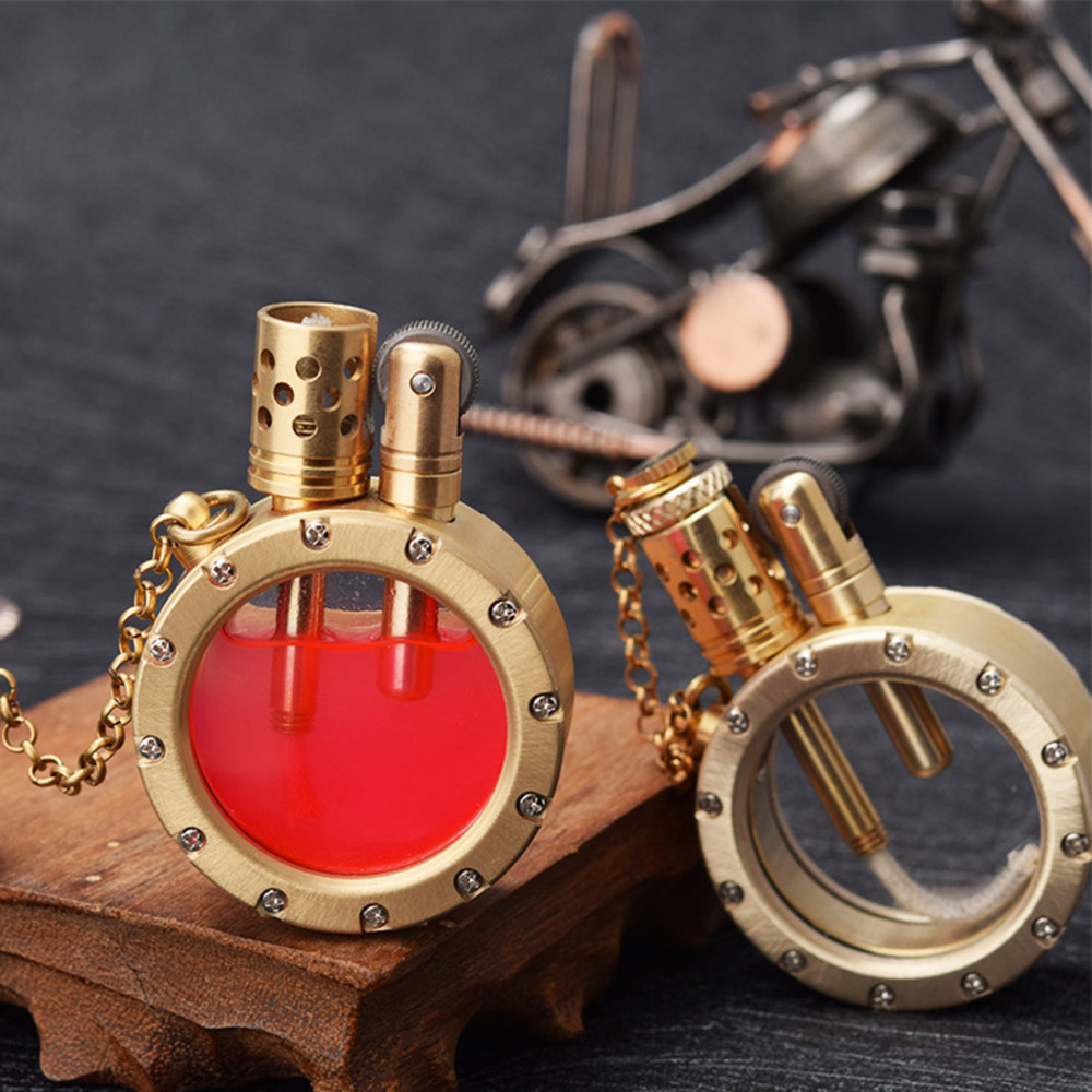 handmade vintage kerosene lighter round shape transparent oil tank ...