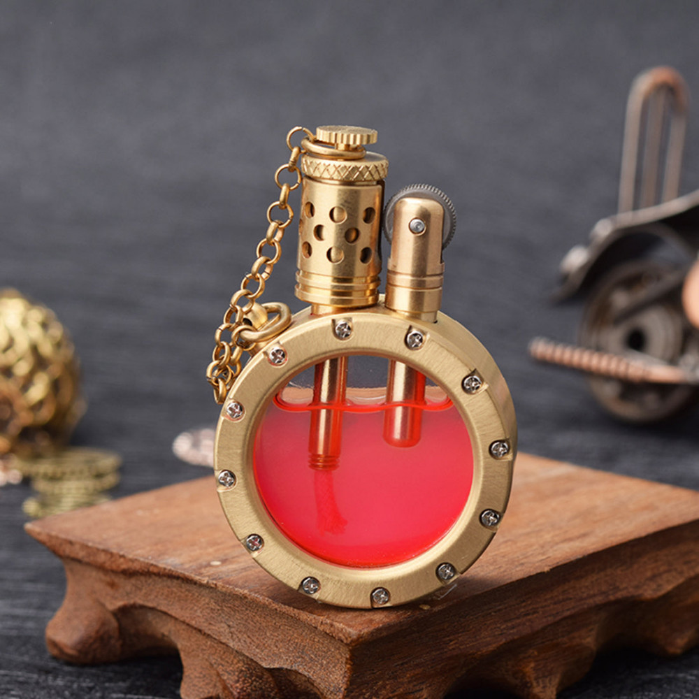 handmade vintage kerosene lighter round shape transparent oil tank ...