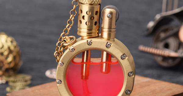 handmade vintage kerosene lighter round shape transparent oil tank ...