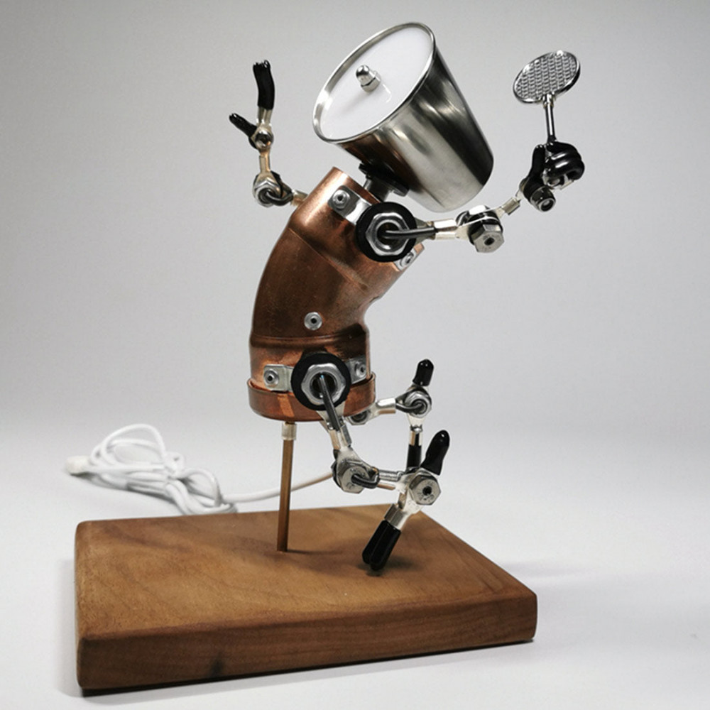 steampunk robot home decoration badminton player peter - industrial ...