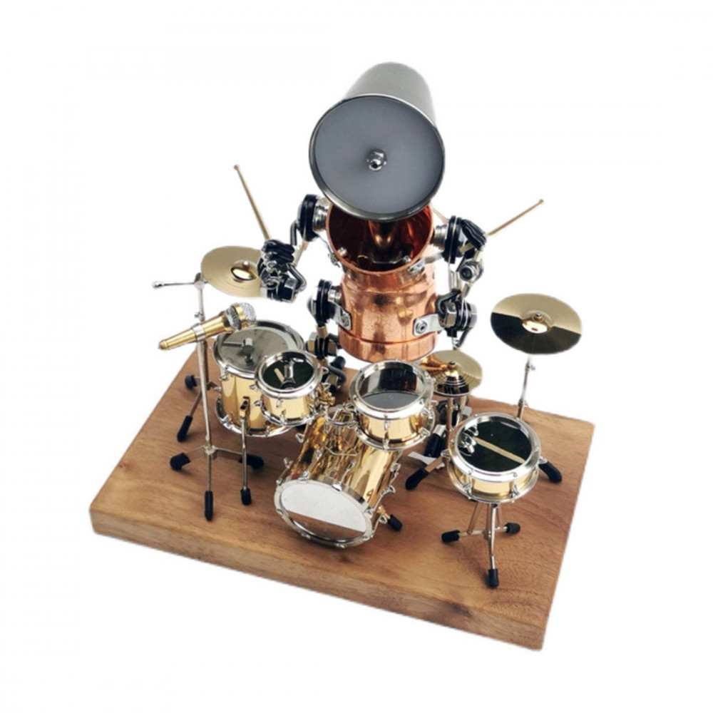 steampunk robot home decoration robot band drummer michael - industrial ...