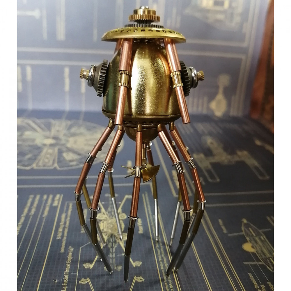 metal handmade steampunk mechanical puzzle jellyfish assembly model kit ...