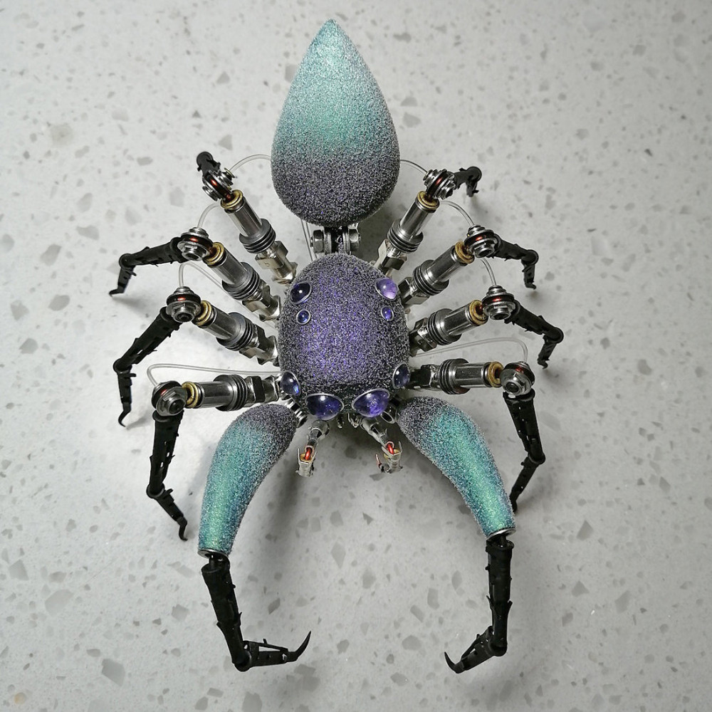 metal haplopelma lividum spider 3d steampunk bug sculpture model kits ...