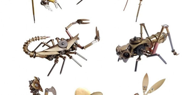 3d metal mechanical insect model mecha mantis scorpion bee - metal ...