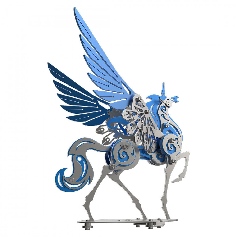 mythical winged unicorn 3d diy metal model kits 121+pcs - mythical ...