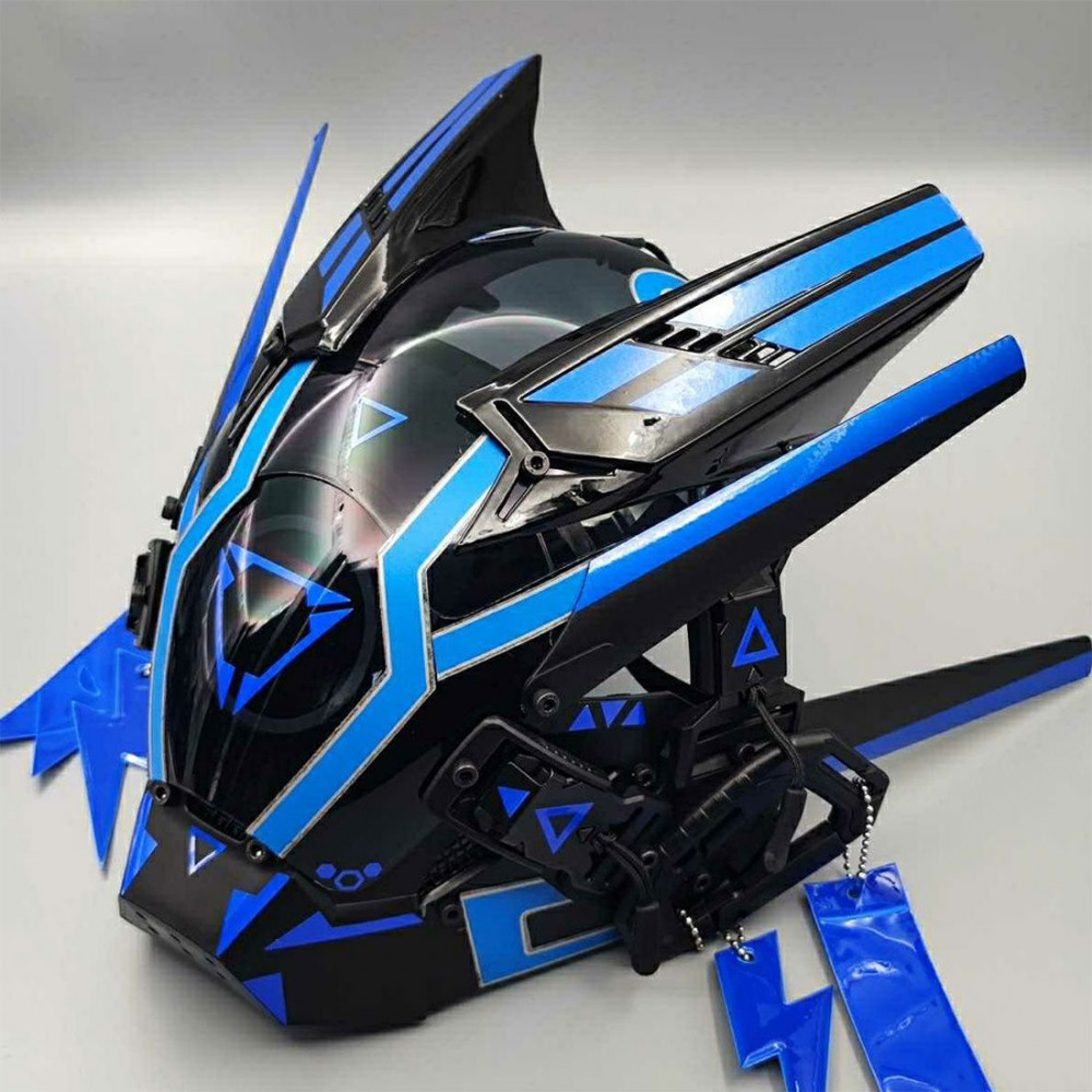 punk cool futuristic mask with lights cosplay halloween parties - punk ...