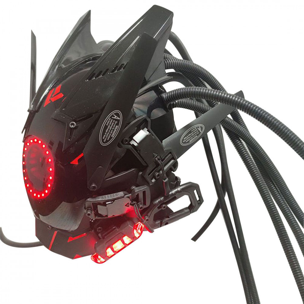 punk headgear mask cosplay led red helmet for men - punk-headgear-mask ...