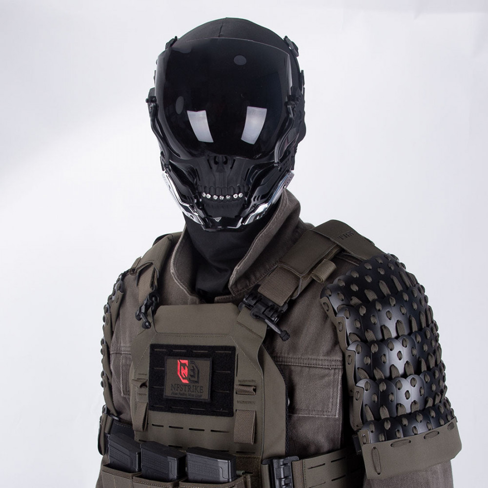 punk skull skeleton motorcycle helmet mask for men led future punk ...