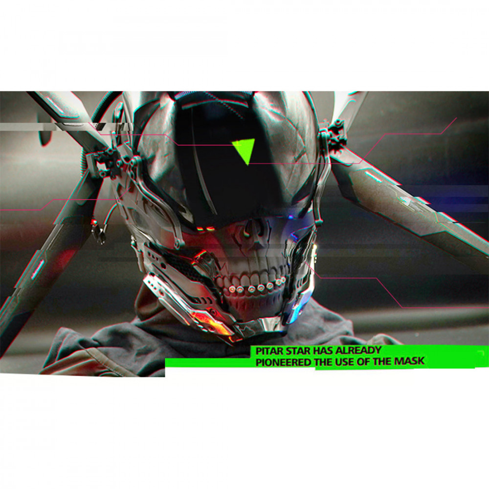 punk skull skeleton motorcycle helmet mask for men led future punk ...