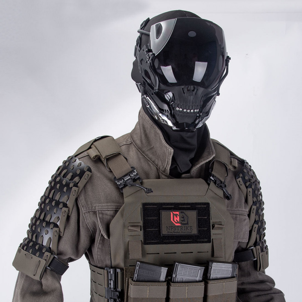 punk skull skeleton motorcycle helmet mask for men led future punk ...