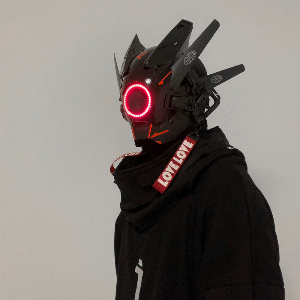 punk mask futuristic halloween costume men tactical helmet cosplay ...