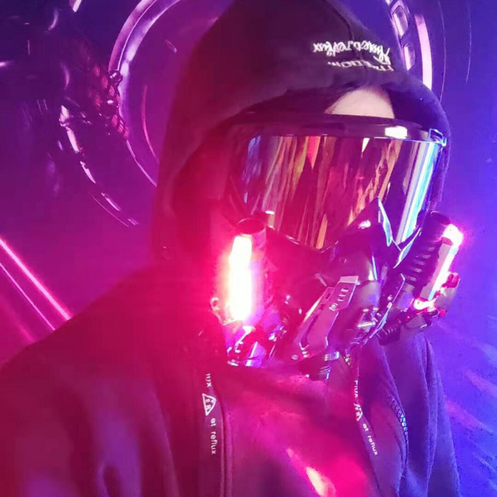 science fiction film mask outdoors dust mask with lights - science ...