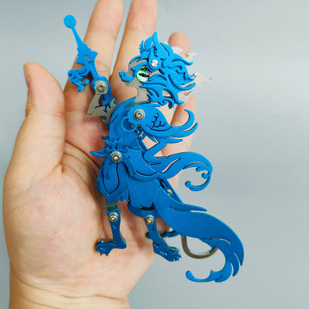 sitting ginger cat with a samurai sword 3d metal model kits - sitting ...