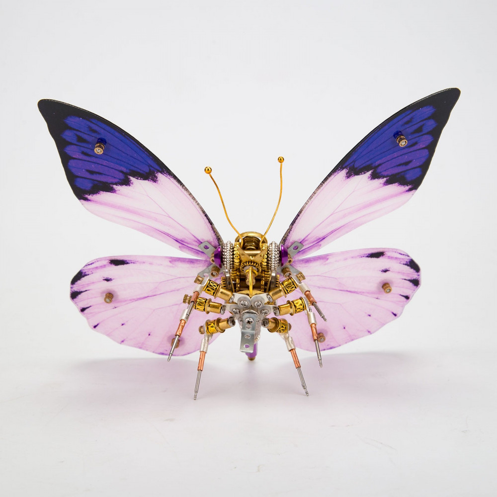 steampunk 3d metal purple butterfly hebomoia glaucippe model diy kits ...
