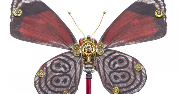 steampunk anna's eighty-eight butterfly diaethria anna 3d metal model ...
