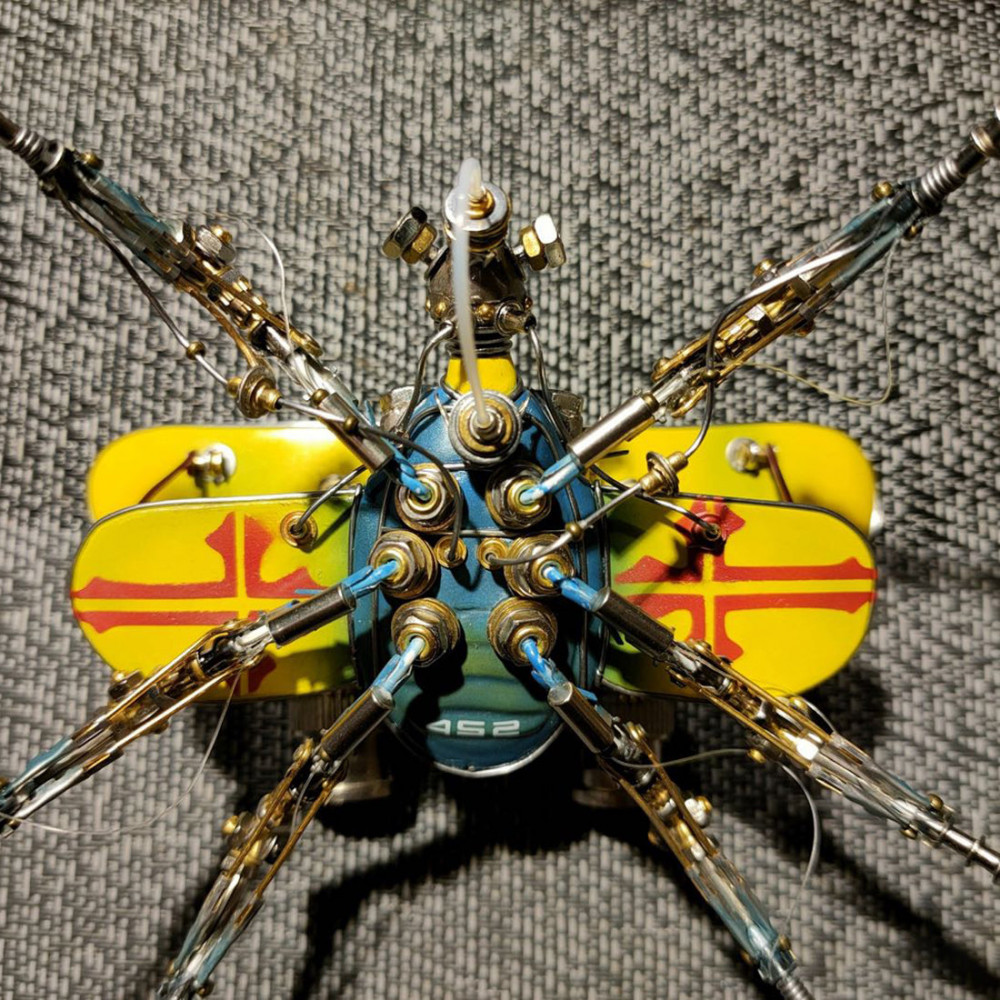 steampunk biplane fighter beetle insect metal bug model - steampunk ...