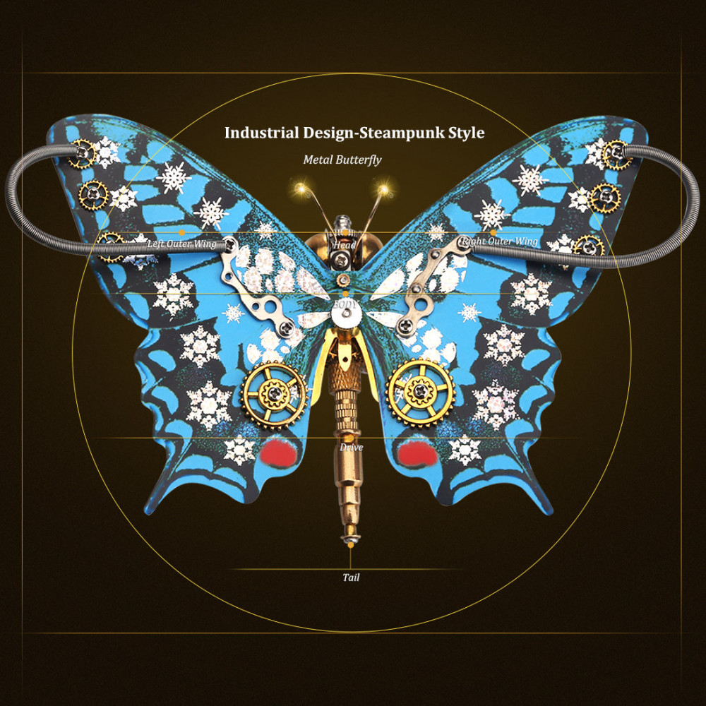 steampunk blue butterfly pipevine swallowtail model building kit with ...