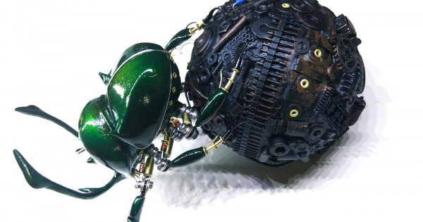 steampunk dung beetle bugs sculpture model 3d metal assembled crafts ...