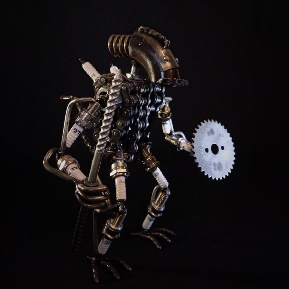 steampunk industrial style 3d metal spark plug monster solider models ...