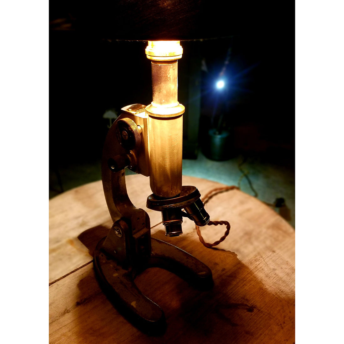 steampunk industrial style metal microscope desk lamp - steampunk ...