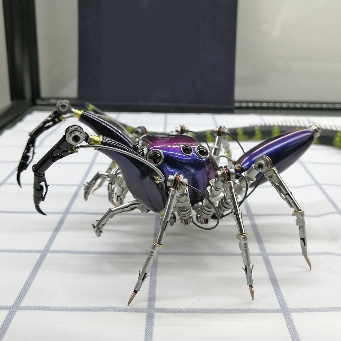 steampunk mechanical metal purple spider 3d sculpture assembled model ...