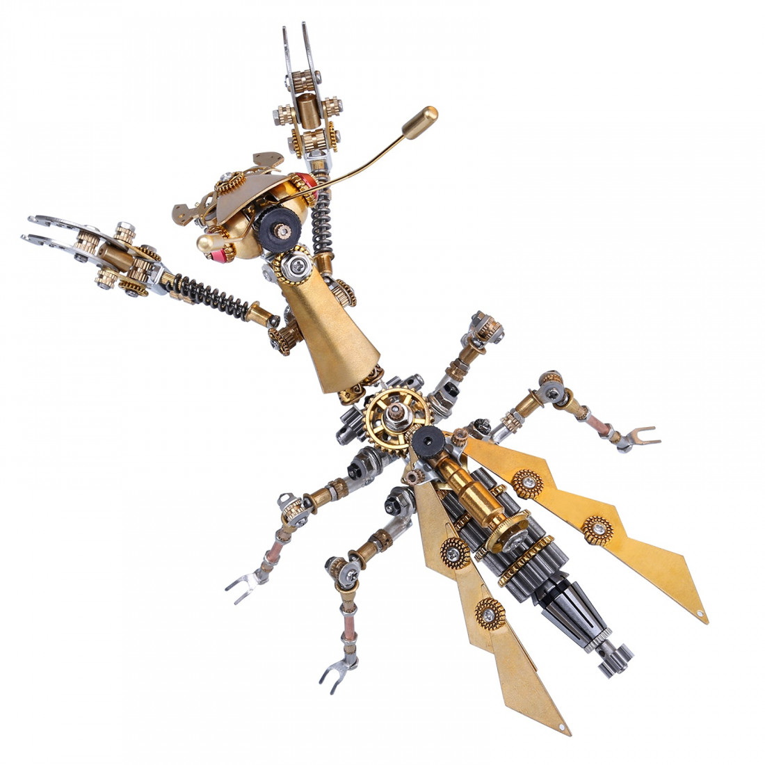 steampunk golden praying mantis bug metal model diy kits for him ...