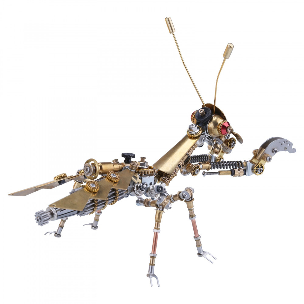 steampunk golden praying mantis bug metal model diy kits for him - steampunk-praying-mantis-bug ...