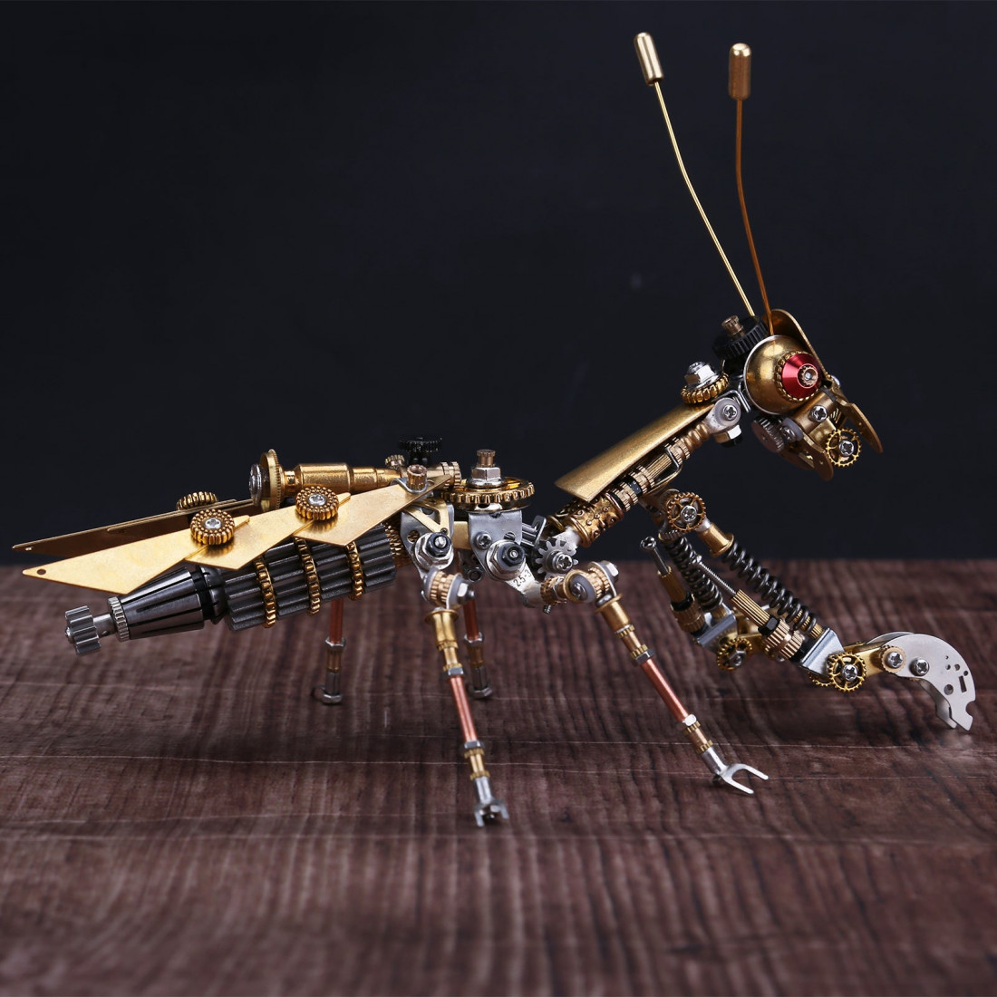 steampunk golden praying mantis bug metal model diy kits for him ...