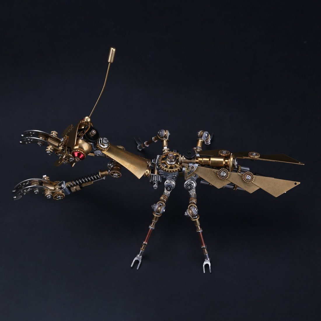steampunk golden praying mantis bug metal model diy kits for him ...
