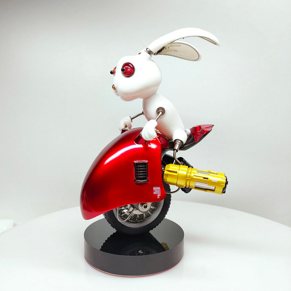 steampunk rabbit motorcyclist metal art model - steampunk-rabbit ...