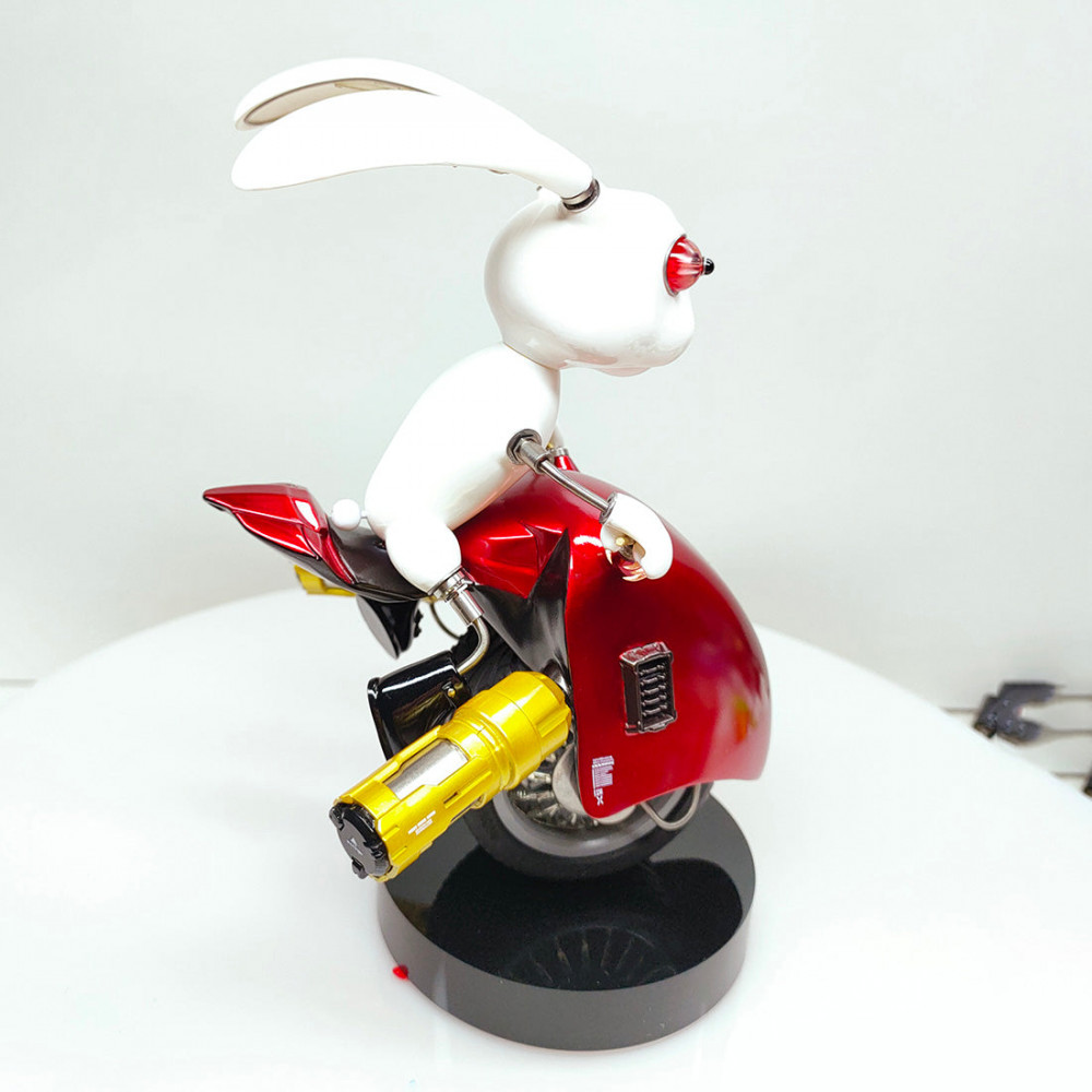 steampunk rabbit motorcyclist metal art model - steampunk-rabbit ...