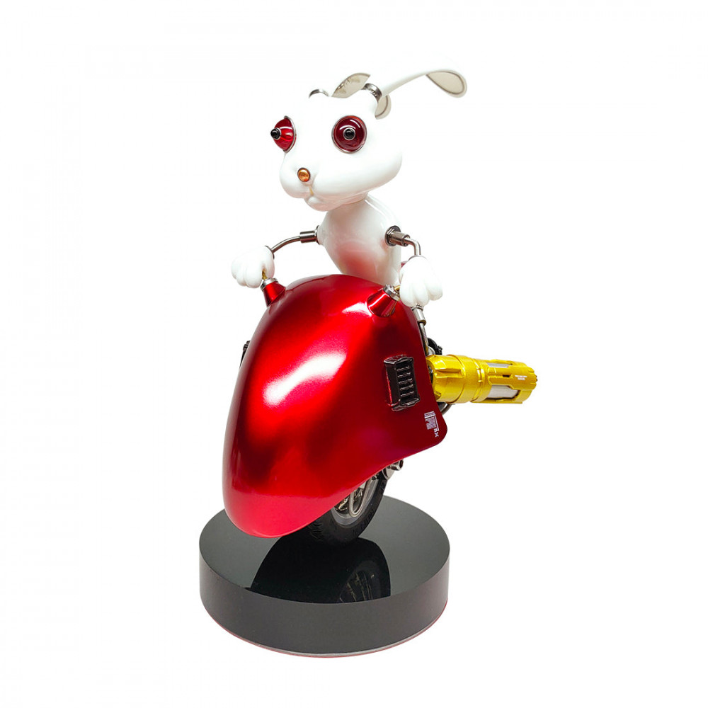 steampunk rabbit motorcyclist metal art model - steampunk-rabbit ...