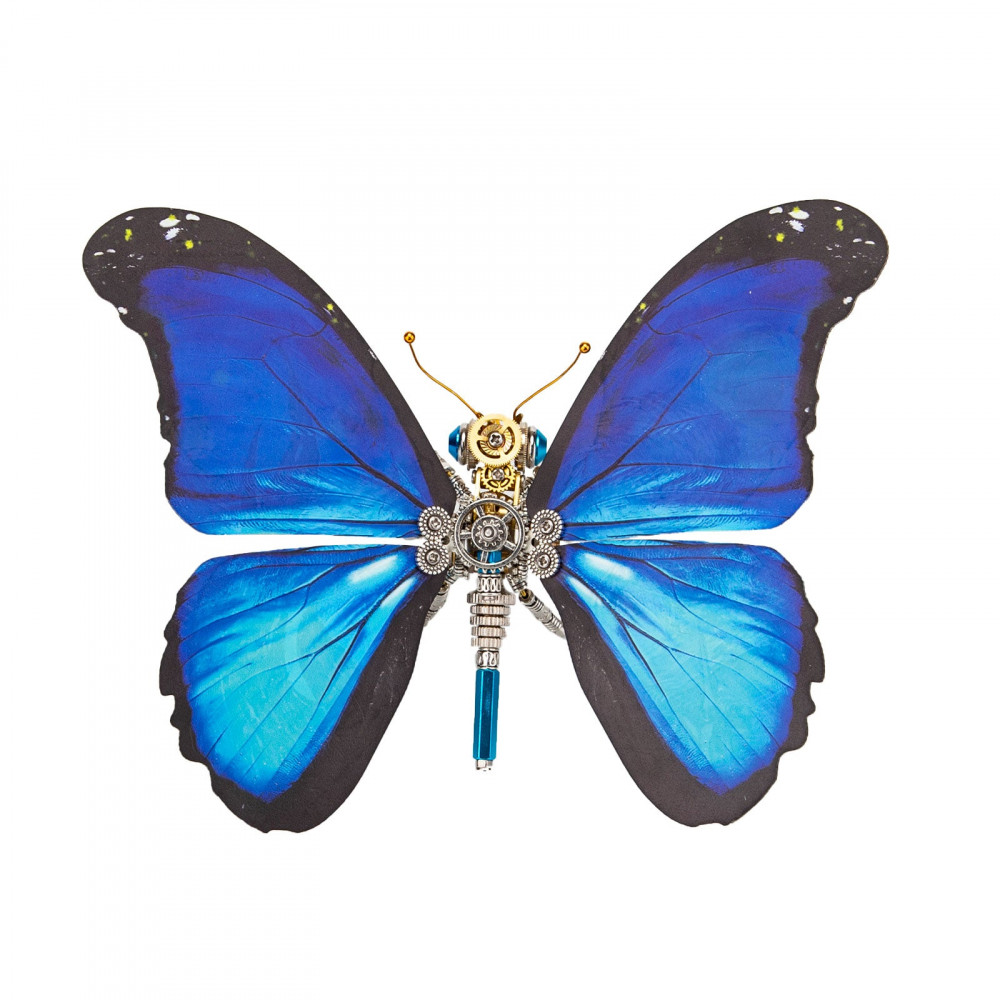 steampunk starry night blue morpho butterfly metal model diy kits ...
