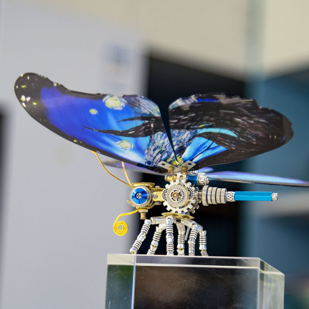 steampunk starry night blue morpho butterfly metal model diy kits ...