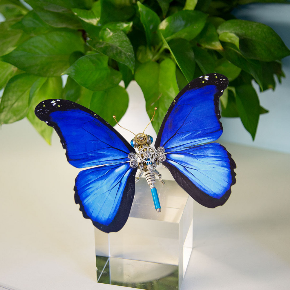 steampunk starry night blue morpho butterfly metal model diy kits ...