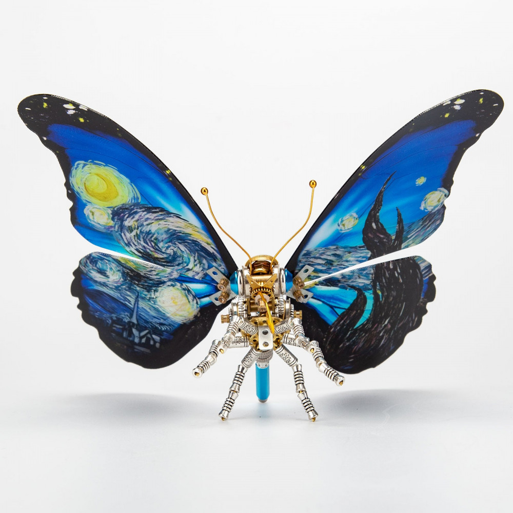 steampunk starry night blue morpho butterfly metal model diy kits ...