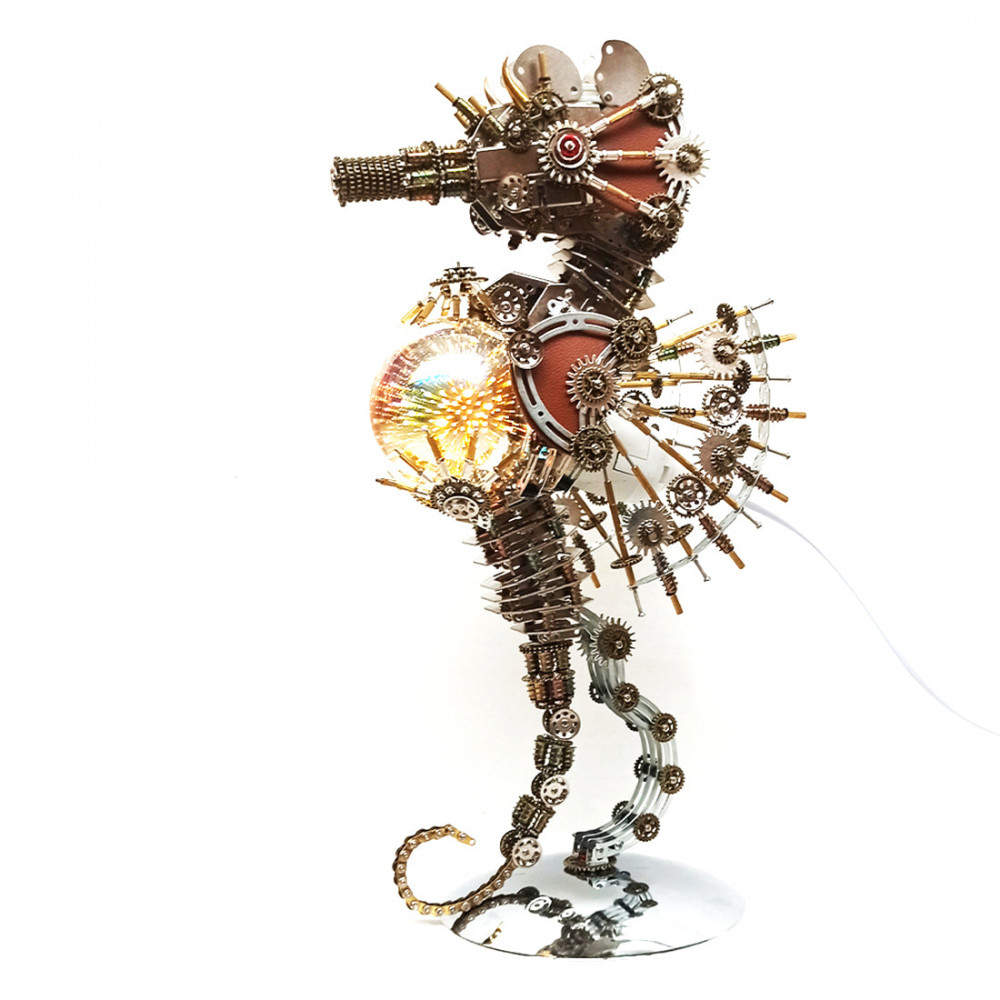 steampunk style pregnant seahorse holding planet metal model kits -keep ...