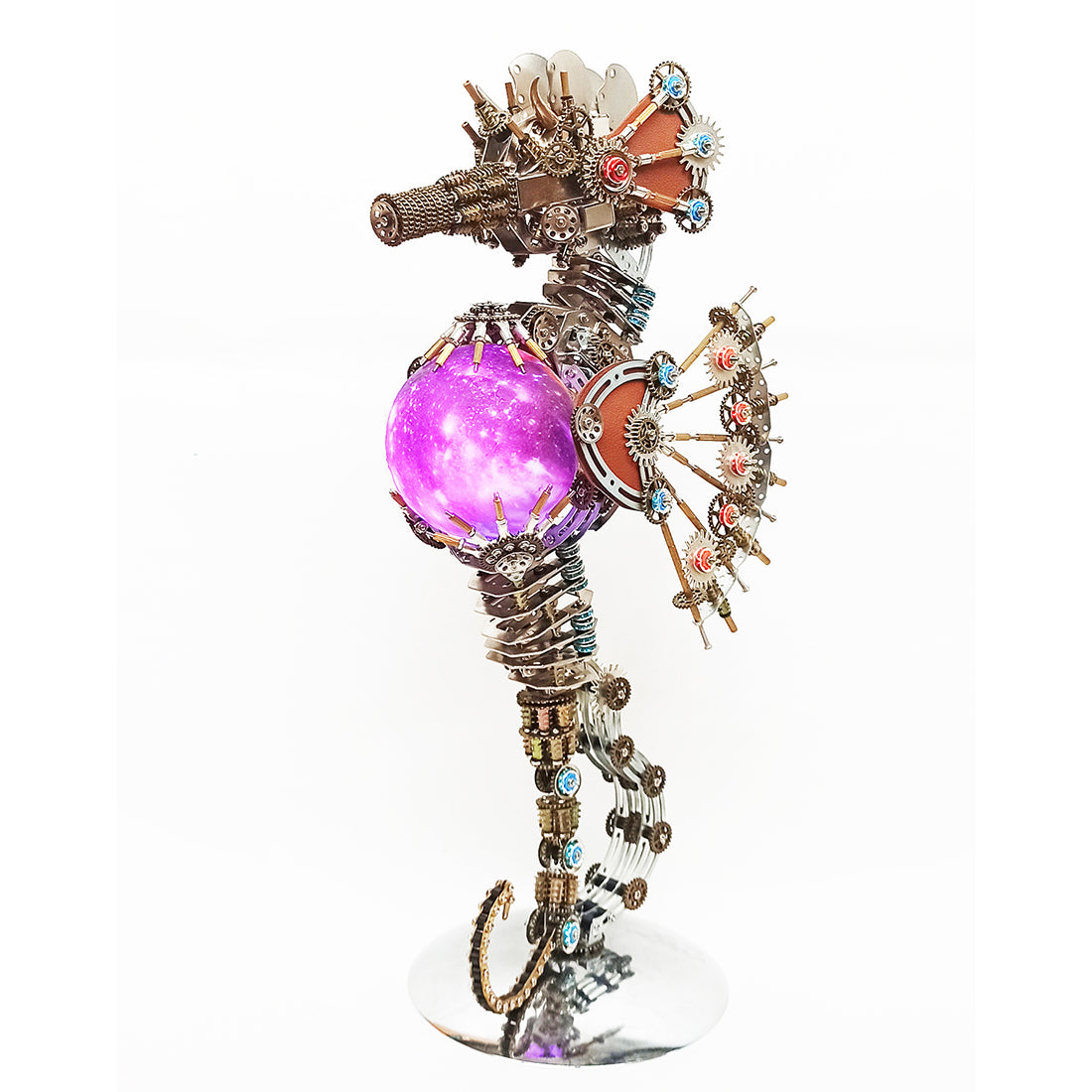steampunk style pregnant seahorse holding planet metal model kits -keep ...