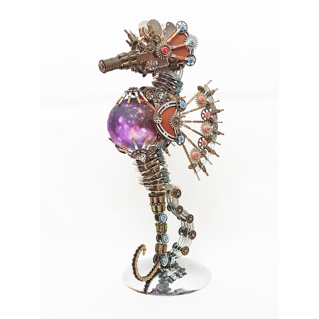 steampunk style pregnant seahorse holding planet metal model kits -keep ...